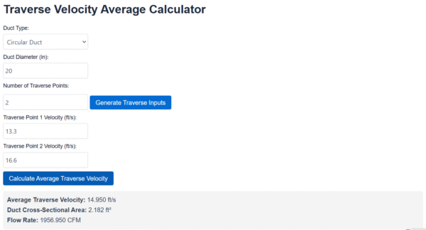 How to do traverse measurements in circular or rectangular ducts